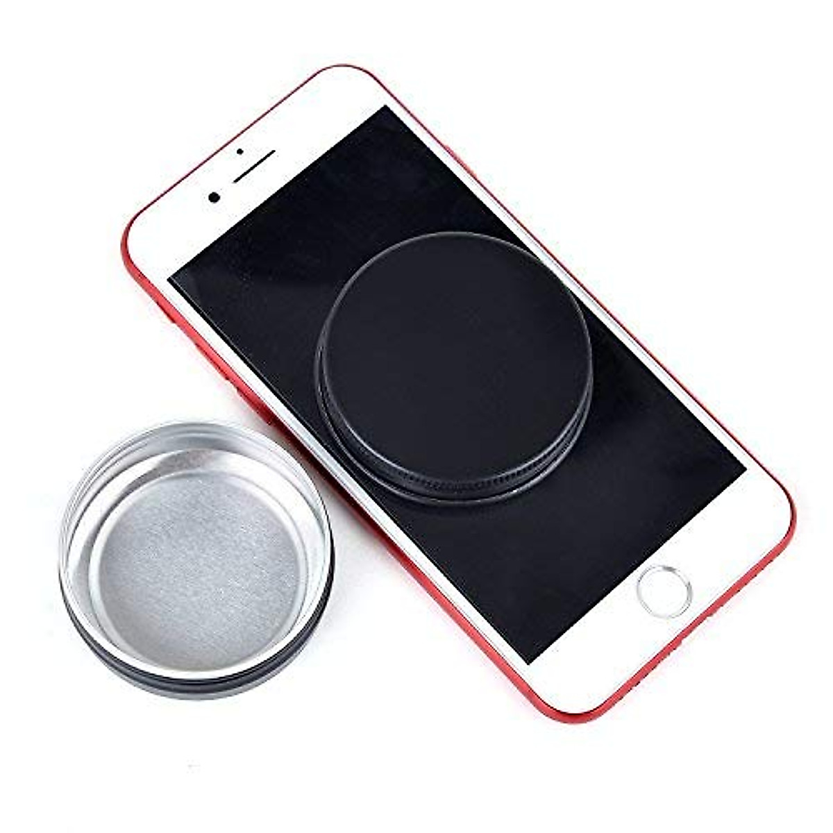 LIYAR 1oz. Metal Tin 30g Sample Lip Balm Tins Aluminum Tin Containers with Lids Screw Top Tins Cans Empty Storage Jars,Pack of 48(Black)