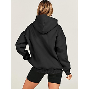 ANRABESS Womens Oversized Hoodies Fleece Pullover Sweatshirts Fall Casual Comfy Lightweight Hooded Clothes for Teen Girls Black A1023heise-S