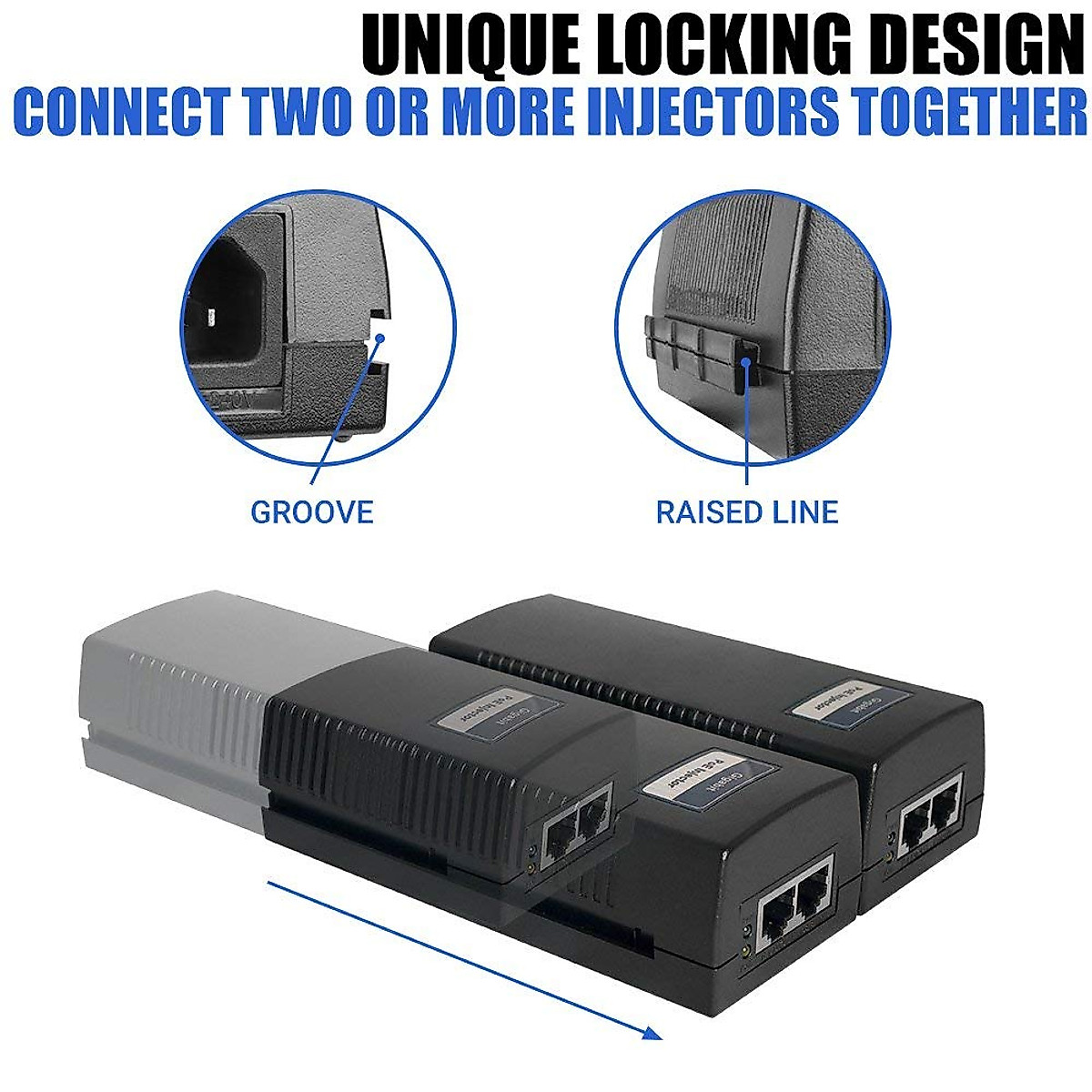 BV-Tech Gigabit Power Over Ethernet PoE+ Injector | 30W | Plug & Play | up to 325 Feet