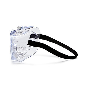 Sellstrom Safety Goggles for Eye Protection, Flexible, Soft Protective Eye Shield for Men and Women with Clear Anti-Fog Lens, Indirect Vent, Black Adjustable Strap, S81210