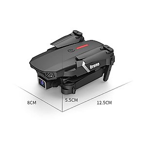 E88 Pro Drone with dual 4k camera, Kids/Beginner, wifi fpv 1080 hd, Dual foldable RC Quadcopter , Altitude hold, Headless mode, visual positioning, auto return, mobile app control, Black, 360 flip