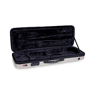 Crossrock 4/4 Violin Case | ABS Molded Hardshell with Combination Lock, Accessory Compartment, and Backpack Straps - Champagne (CRA420VFCH)