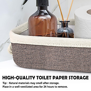 Toilet Paper Storage, 4 Pack Toilet Paper Basket for Bathroom Storage, Small Bathroom Toilet Paper Holder Stand, Toilet Paper Basket for Back of Toilet, Bathroom Countertop Storage 13" L X 6" W