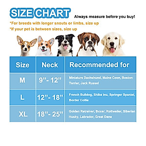 Inflatable Dog Cone for Dogs After Surgery Dog Donut Collar Soft Dog Cone Alternative Recovery Collar for Dogs Prevent Pet Bite Licking Scratching Touching, Help Dog Healing (L(Neck:12"-18"))