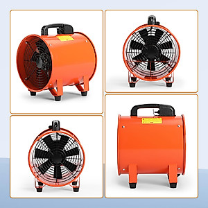 Rengue Utility Blower/Exhaust with 32.8ft Hose Fan, 1900 or 2800r/min Two Modes Heavy Duty Blower Fan 12 Inches High Velocity Ventilation Extraction and Ventilation Fan with Duct Hose