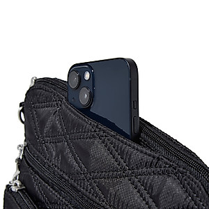 Baggallini Women's Modern Pocket Crossbody, Black Quilt