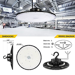 UFO LED High Bay Light 240W 36,000LM AC100-277V Up and Down Lighting 0-10V Dimmable 5000K Daylight Low Bay LED Lights UL/DLC Listed 6' Cable Alternative to 1000W MH/HPS for Garage Factory Warehouse