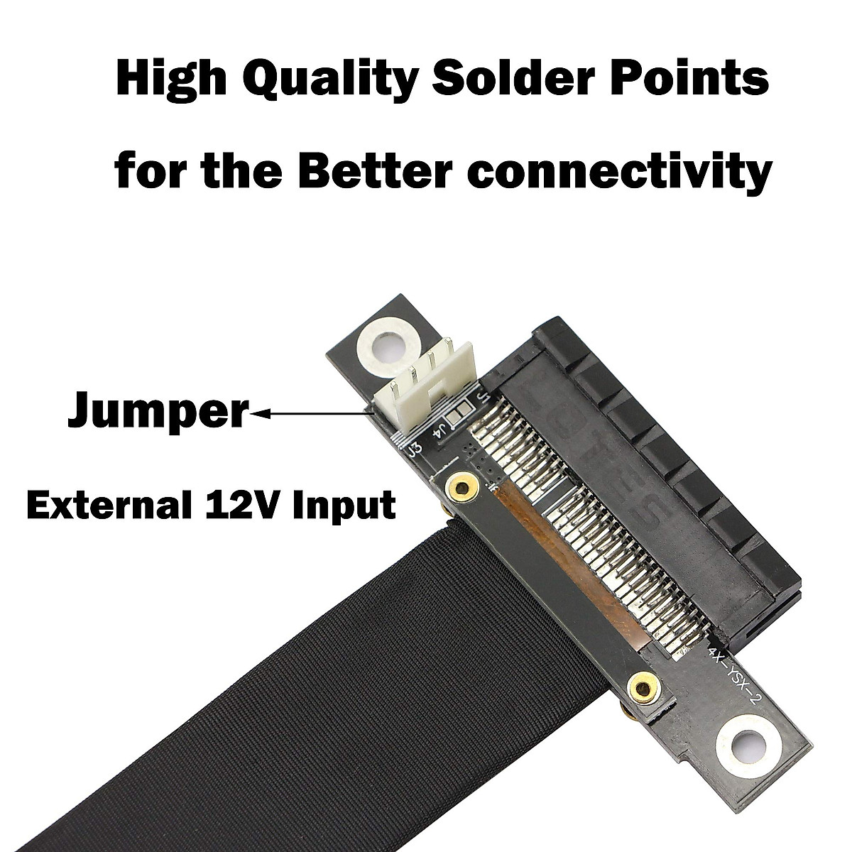 GINTOOYUN PCIE 4X Extension Cable,PCI-Express 3.0 4X Male to Female Riser Cable PCI-E 4X Extender Adapter Jumper for Graphics Card,23cm 180 Degree