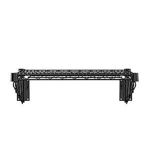 Krollen Industrial 14" x 24" Black Epoxy Wire Wall Mount Shelf