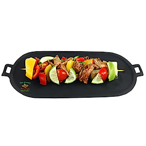 Oro Import Cast Iron Griddle Round Comal Fajitas (18 Inches Oval)