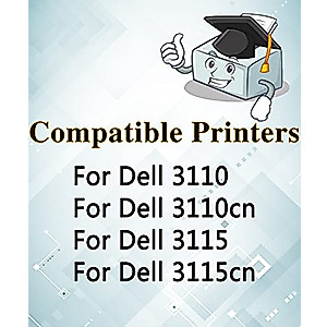 MM MUCH & MORE Compatible Toner Cartridge Replacement for Dell 3115cn 3110cn 3110 3115 | 310-8092 310-8094 310-8096 310-8098 (High Yield, 8000 Pages) 4-Pack
