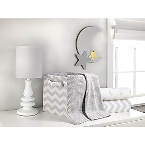 NoJo Little Love Separates Collection - 16” Weathered Grey Star and Moon Shaped Wall Art, Nursery, Bedroom or Playroom Décor