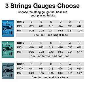POGOLAB Guitar Strings Electric Guitar Strings 6 String Set - Thin, 10-46, 10 Pack