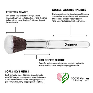 Foundation Blush Powder Brush Set - Eyeshadow Kabuki Brushes, 6 Piece Essential Makeup Brush Kit - Top Choice Premium Quality Synthetic Bristles