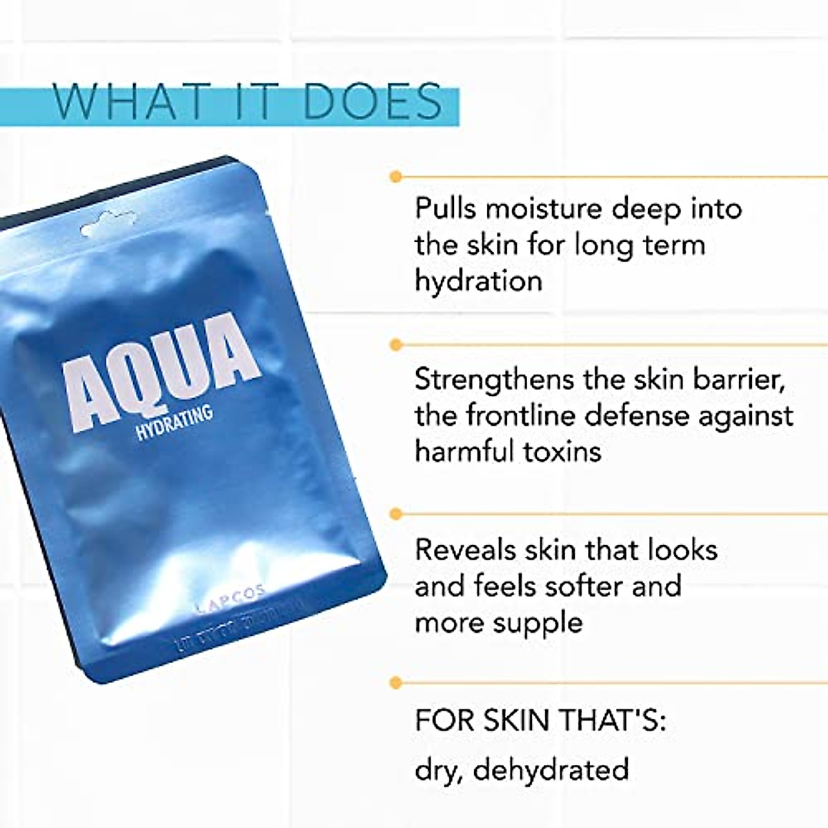 LAPCOS Rejuvenating Sheet Mask Variety Set, Korean Facial Sheet Masks, Moisturizing & Restorative Skincare, 5-Pack