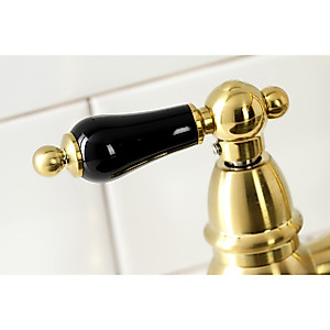 Kingston Brass KS7277PKLBS Duchess Bridge Kitchen Faucet, Brushed Brass 13.88 x 6.88 x 8.31