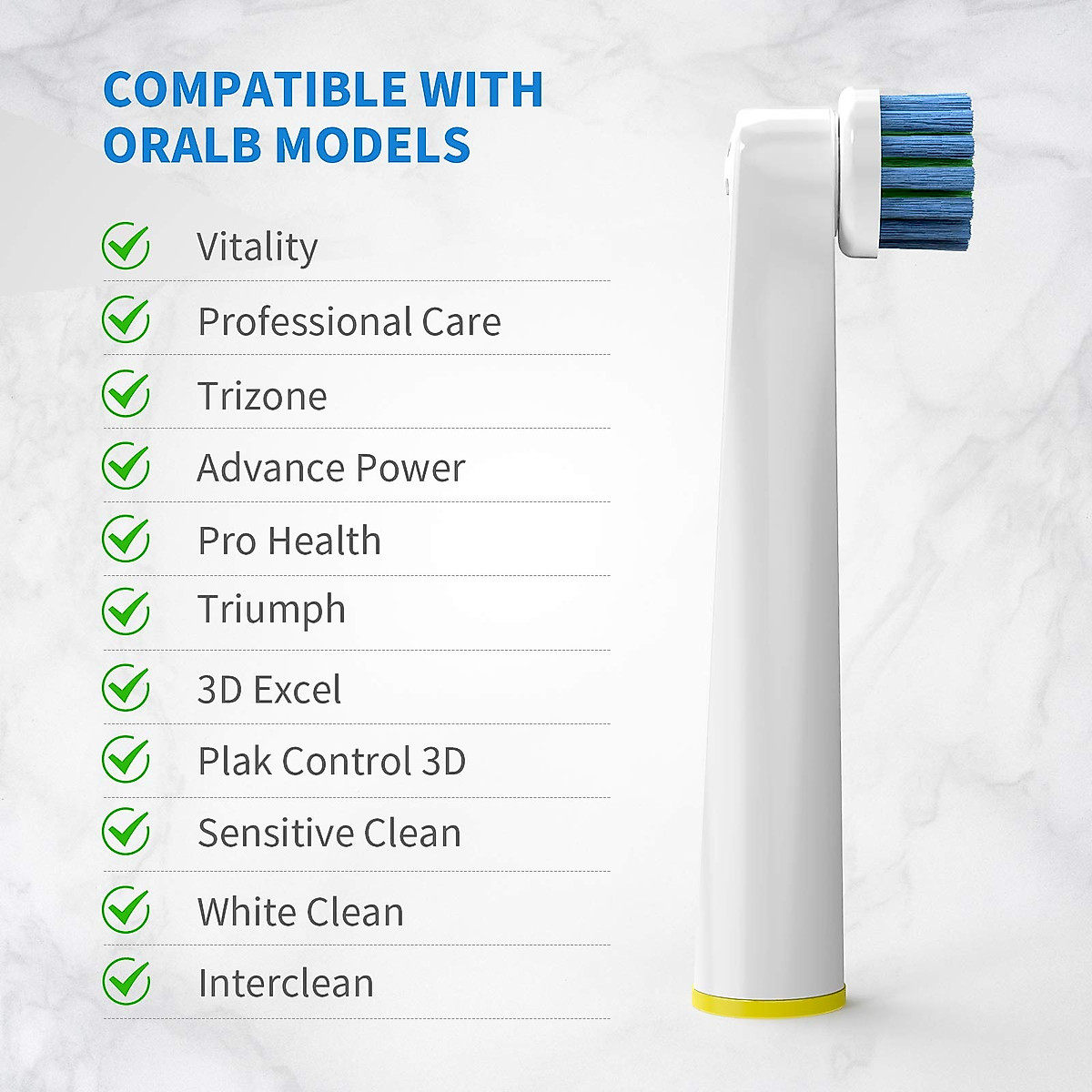 Best Replacement Toothbrush Heads for Oral-B,Compatible with Oral-B Braun Electric Toothbrush, 4 Count