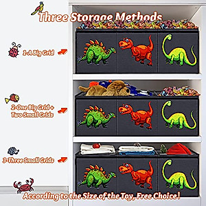 ANNKIE Extra Large Toy Box Chest for Boys, Collapsible Sturdy Storage Bins with Lids, Large Toy Box Chest Storage Organizer for Kids,Girls, Nursery Room, Playroom, Closet, 40.6"X16.5"X14.2"(Dinosaur)