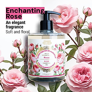 Panier des Sens - Liquid Hand Soap - Rose Hand Wash - French Marseille Moisturizing Hand Soap with Coconut Oil - Refillable Kitchen & Bathroom Hand Soap - 97% Natural Ingredients -16.9 Fl.oz