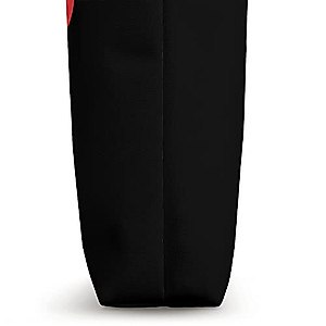 Lovely Cute Red Minimalist Heart on Black Tote Bag