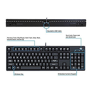 Adesso AKB-635UB- Easy Touch 635 - Full Size Mechanical Gaming Keyboard