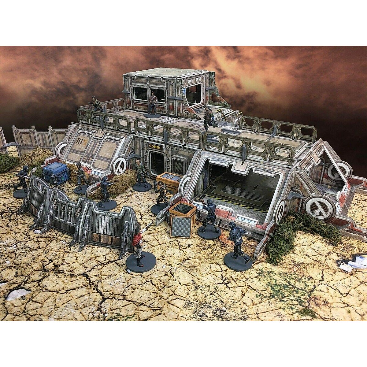 Battle Systems Sci-Fi Terrain - 28mm Modular 3D Space Terrain - Perfect for Wargaming and Roleplaying Tabletop Games - Full Colour Printed 3D 40K Multi Level Building Models (Outlands Delta Garrison)