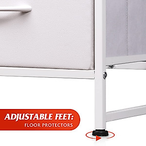 WLIVE Fabric Dresser for Bedroom, 6 Drawer Double Dresser, Storage Tower with Fabric Bins, Chest of Drawers for Closet, Living Room, Hallway, White