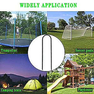 Nigh Coated Rebar Trampoline Wind Stakes Set of 12 Safety Ground Anchors Stakes Extra Heavy Duty Metal Landscape Staples 10 Inches Long (Black)