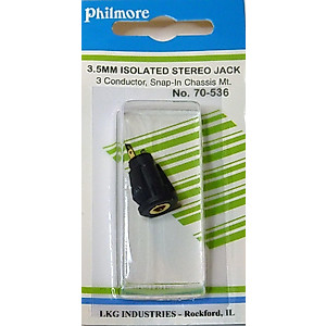 Philmore 3.5mm Gold Plated Stereo Snap-in Panel Mount Phone Jack