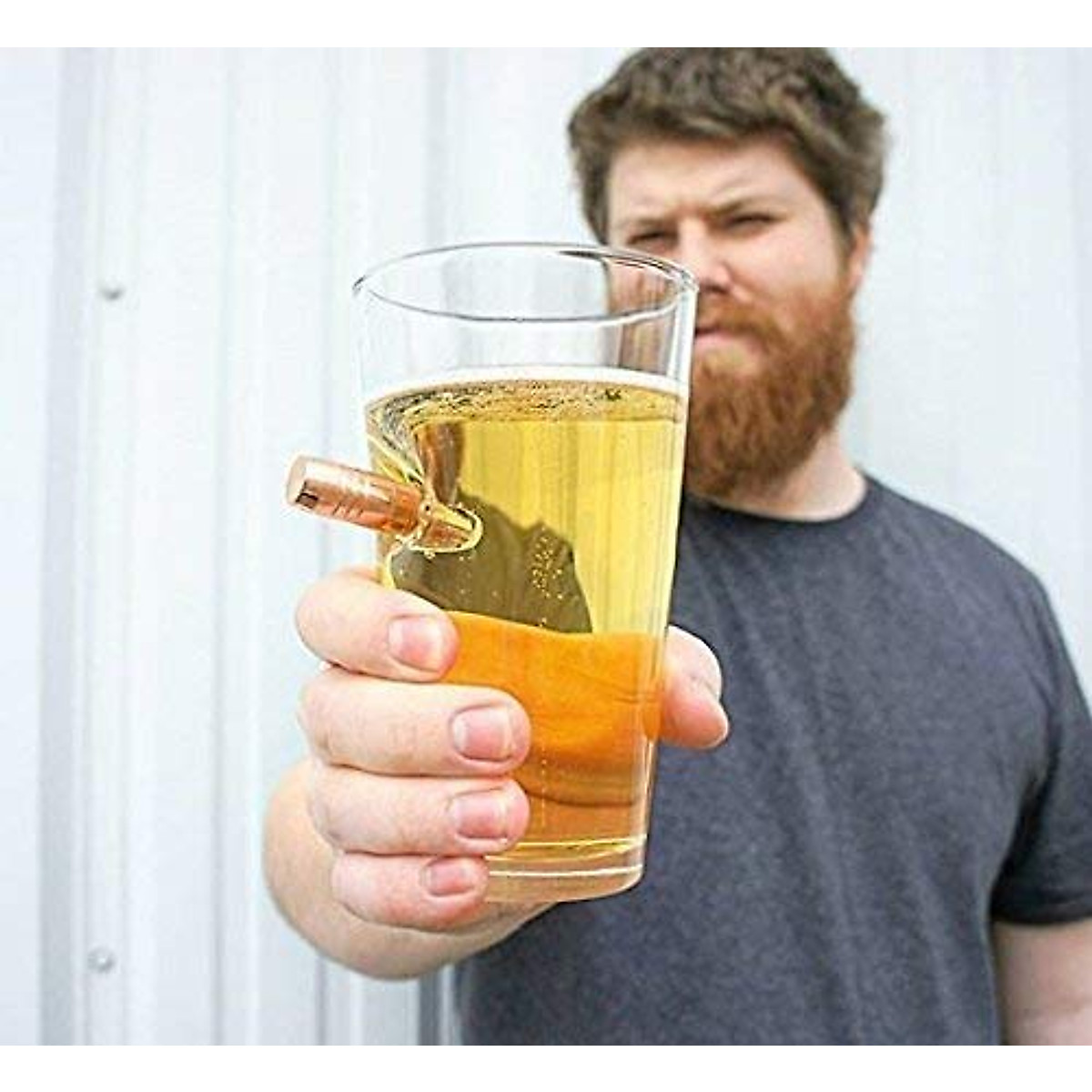 BenShot Pint Glass with Real 0.50BMG Bullet - 16oz | Made in the USA