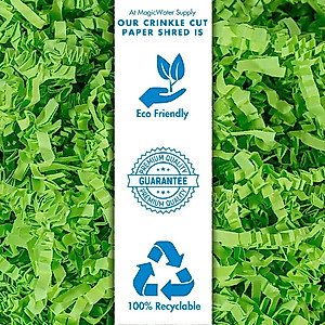 MagicWater Supply Crinkle Cut Paper Shred Filler (4 oz) for Gift Wrapping & Basket Filling - Lime Green