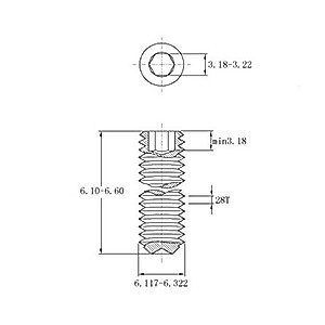 Primeonly27 1/4-28 x 1/4 Inch Hex Drive Cup Point Grade 18-8 Stainless Steel Socket Set Screw 50 Pack