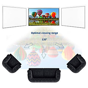 VIVO 100 inch Diagonal Projector Screen, 16:9 Projection HD, 4K 3D 1080P HD Manual Pull Down, PS-M-100