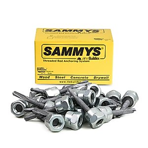 Everflow Sammys 8037957-25 DSTR 1-1/2 3/8 Inch Screw Vertical Threaded Rod Anchor Designed for Steel Structure, Steel, Electro-Zinc, Corrosion Resistance, 12-24 x 1-1/2 Inch Screw Length (pack of 25)