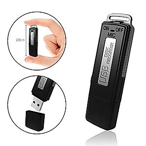 Digital Voice Audio Recorder - USB Voice Recorder - No Flashing Light While Recording - Sound Recording Device for Lectures - 15 Hours Battery Life - Dictaphone, 8GB, Mini Grabadora de Voz