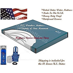 Softside Waterbed Mattress with Organic Bamboo Cover and 95% Waveless (King 76 x 80)