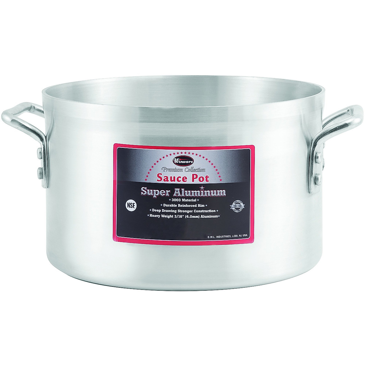 Winco USA Super Aluminum Sauce Pot, Heavy Weight, 40 Quart, Aluminum