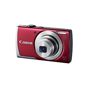 Canon PowerShot A2500 16.0 MP Digital Camera with 5X Optical Zoom and 720p HD Video Recording (Red)