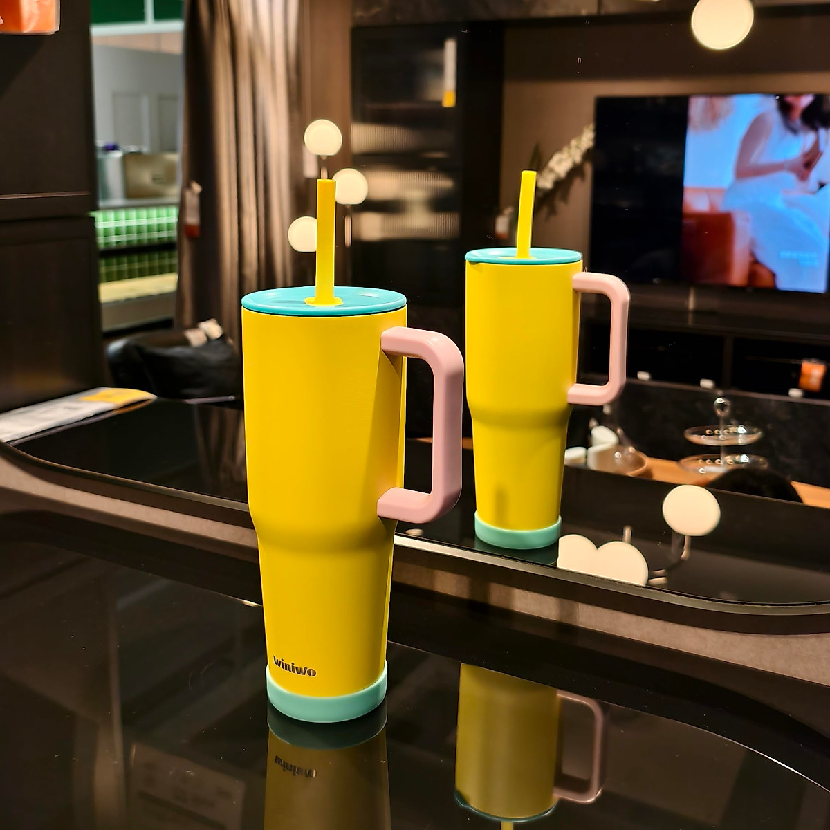 40 oz Tumbler with Handle and Straw