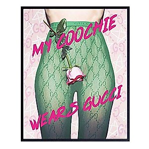 Glam High Fashion Design Wall Decor - Luxury Couture Art - Chic Modern Contemporary Home Decorations for Bedroom, Bathroom, Bath - Funny Gift for Women, BFF, Best Friend, Designer Fashionistas