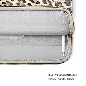 Comfyable Tablet Sleeve Compatible for iPad Pro 12.9 inch M2 M1 6th 5th Generation 2022-2018 & Smart/Magic Keyboard w/Pencil Holder, Waterproof Zipper Case, Leopard