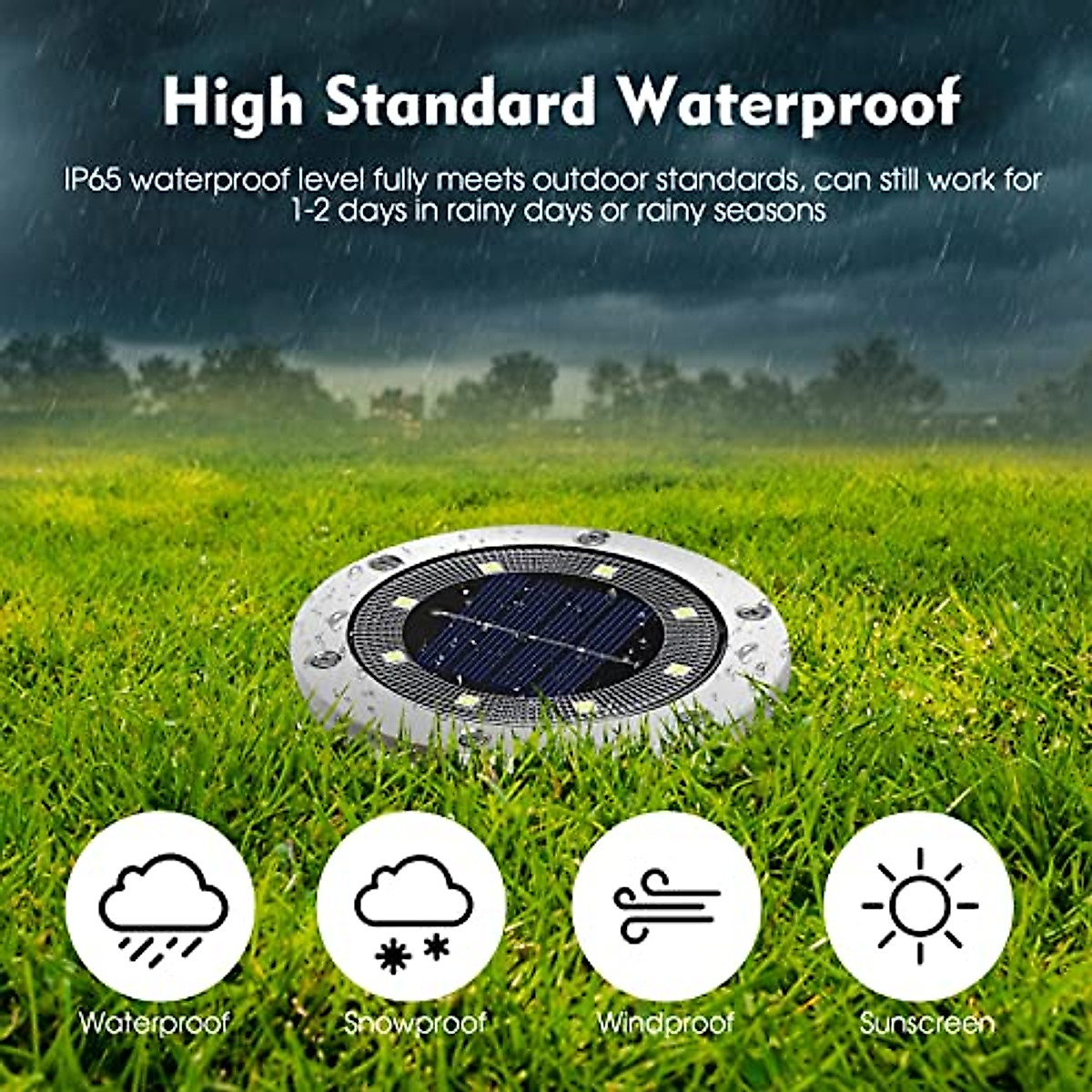 SOLARTRIP Solar Ground Lights, 2023 Newest Upgraded Outdoor Garden Waterproof Bright in-Ground Lights, Landscape Lights for Pathway,Yard,Deck,Lawn,Patio,Walkway （4 Pack - White Light）