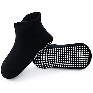 Kepairtia 12 Pair Toddler Socks with Grips Non-skid Baby Boys Girls Kids Cotton Socks