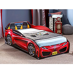 Cilek Spyder Race Car Toddler Bed Frame, Toddler, Red