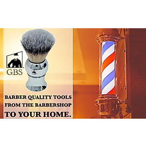 G.B.S Plastic Polished Mirror Shaving Brush for Wet Shave Using Shaving Cream & Soap- Best Shave of Your Life for Safety Razor, Double Edge Razor, Straight Razor or Shaving Razor