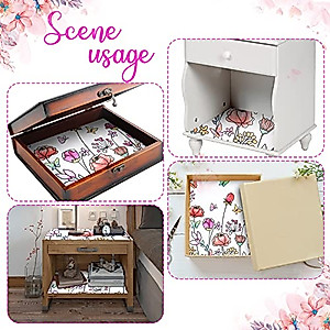 20 Sheets Drawer Liners for Dresser Linen Scented Non Adhesive Paper Fragrant Liners for Bathroom Kitchen Cabinet Shelf Closet, 14 x 19.5 Inches(Flower)