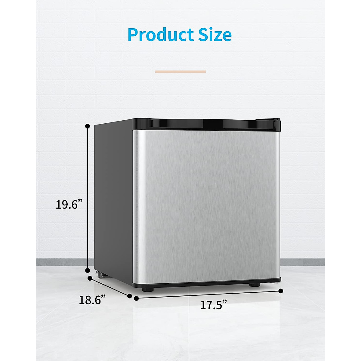 Compact Upright Freezer, Reversible Stainless Steel Door, Single Door, Adjustable Removable (Silver, 1.1 Cu. Ft.)