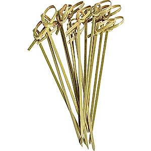 [300 Count] Bamboo Knot Picks - 4.75 Inch Appetizer, Sandwich, & Cocktail Drinks Skewer Toothpicks