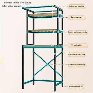 VHBVDFC Over Washer and Dryer Storage Shelf, Tall Bathroom Cabinet Organizer, 3-Tier Laundry Room Organization and Storage Rack, Laundry Room Shelves for Small Space(White)