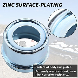 iBroPrat 2pcs Trailer Axle Dust Cap Cup Grease Cover 1.98" Hub with Extra 2 Rubber Plugs,Trailer Axle Wheel Hub and Bearing Dust Cap for Most 2000 to 3500 Pound Axles Dexter